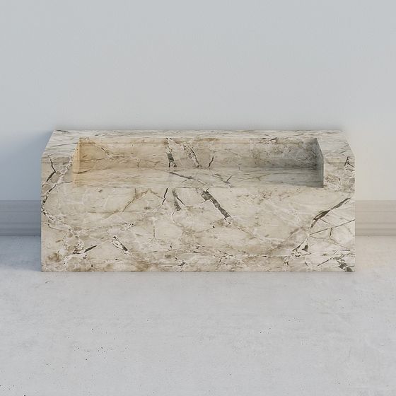 Elegant Marble Countertop 3D model for Creative Spaces