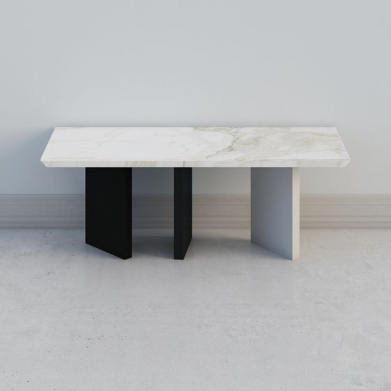 Urban Marble Table 3D model for Modern Spaces