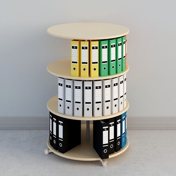 Elegant Rotating File Rack 3D model for Efficient Workspaces