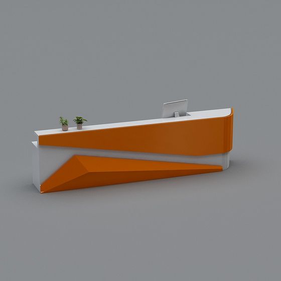 Modern Minimalist Reception Desk 3D model