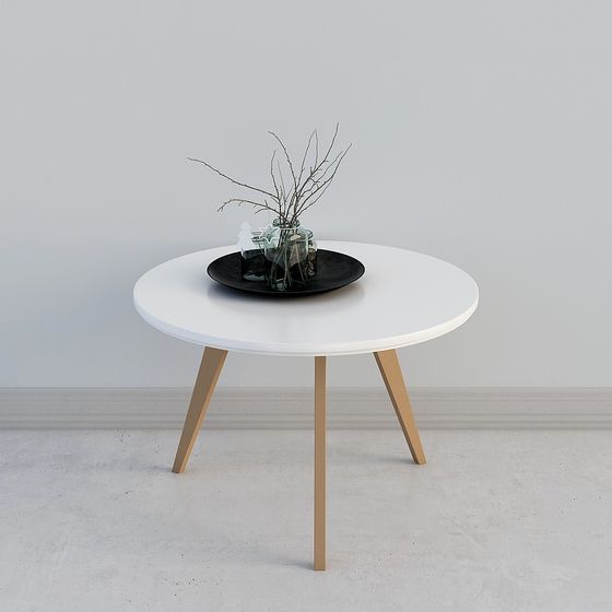 Stylish Low Poly Round Table 3D model for Contemporary Spaces