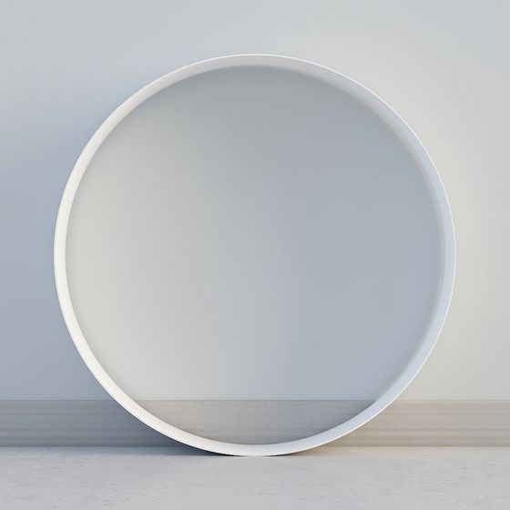 Minimalist Round Frame Mirror 3D model