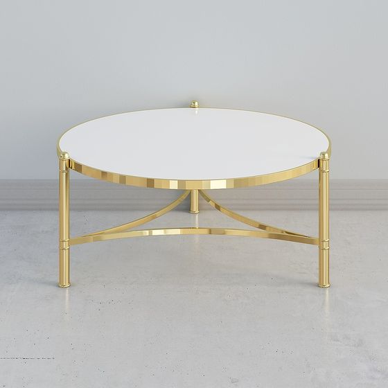 Elegant Gold Round Table 3D model for Modern Interiors