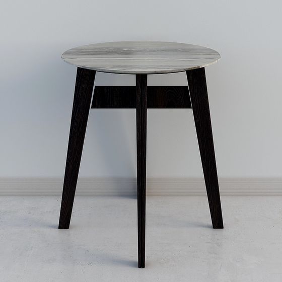 Elegant Low-Polygon Round Table 3D model