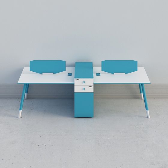 Modern Dual Workspace Desk 3D model for Professional Use