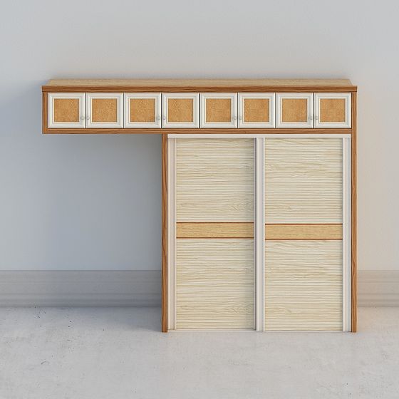 Elegant Sliding Wardrobe 3D model