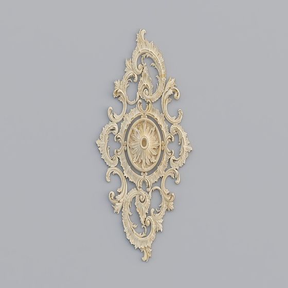 Baroque Scrollwork 3D model for Creative Projects