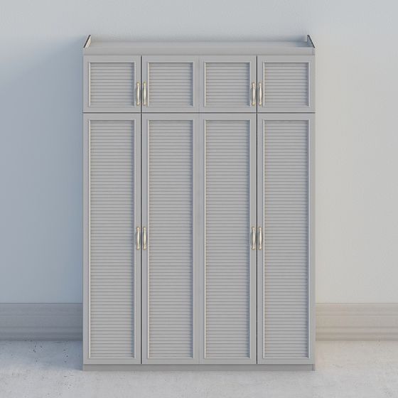 Elegant Low-Poly Wardrobe 3D model