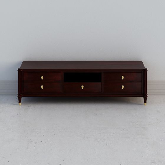 Stylish Low-Poly High-Detail TV Cabinet 3D model