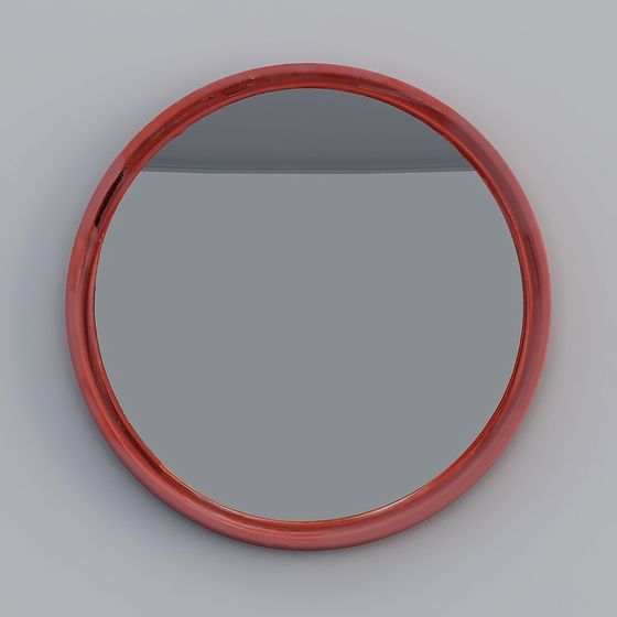 Vintage Red Framed Mirror 3D model