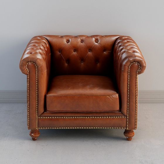 Classic Chesterfield Armchair 3D model