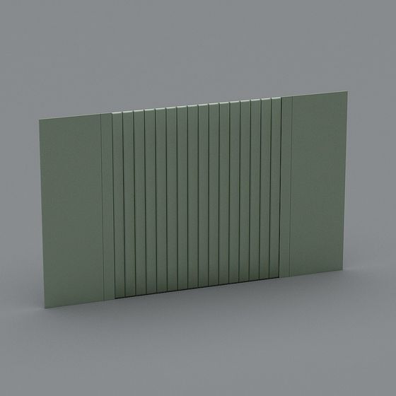 Modern Metal Screen 3D Model – Olive Green Partition