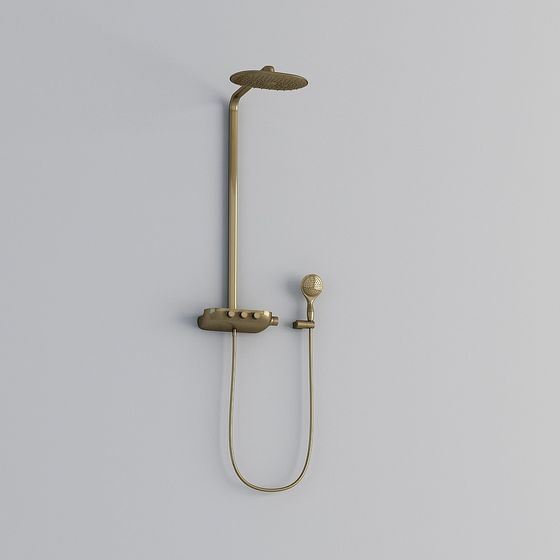Elegant Golden Shower System 3D Model