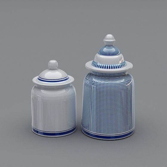 Elegant Low-Poly Ceramic Jar 3D model