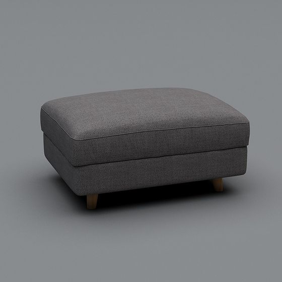 Fabric Square Sofa Stool 3D Model – Free Resource