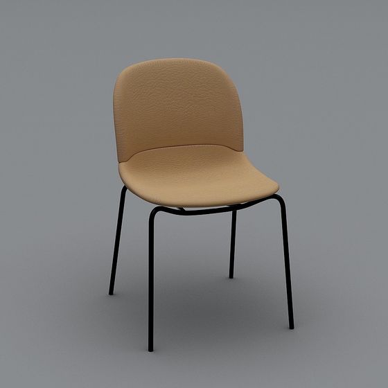 Earth Color Armless Chair 3D Model – Free for Stylish Seating
