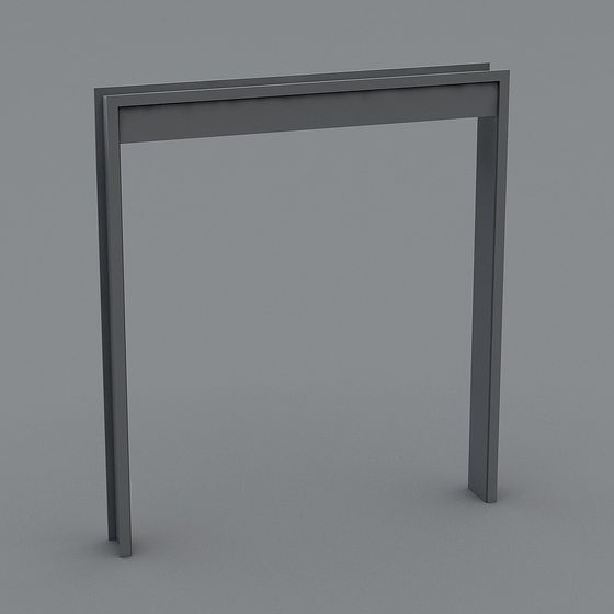 Modern Minimalist Metal Frame Door 3D model