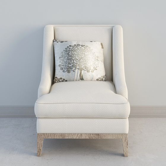 Elegant Low Poly Single Sofa Chair 3D model