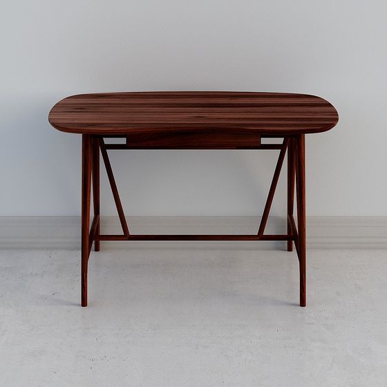 Elegant Streamline Office Desk 3D model for Creative Spaces