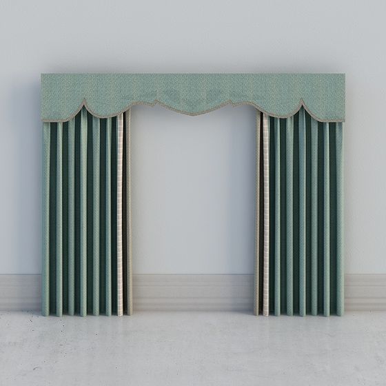Elegant Low-Poly Curtain Door Frame 3D model