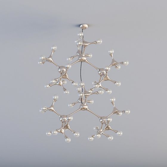 Elegant Molecular Structure Pendant Lamp 3D model