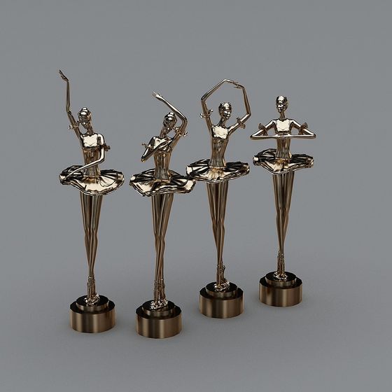 Stylish Low-Poly Ballet Dancer 3D model