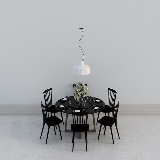 Chic Urban Dining Table 3D model for Modern Interiors