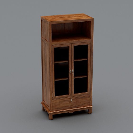 Elegant Modern Chinese Bookshelf 3D model