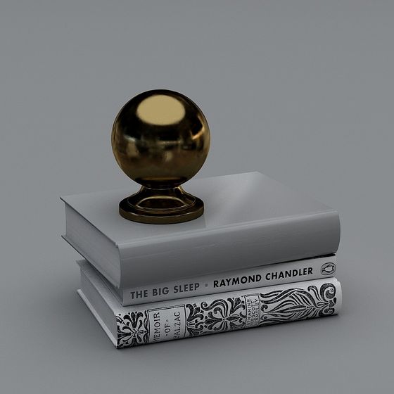 Retro Book Stack 3D Model