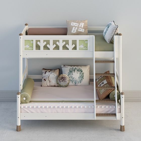 Cozy Kids Bunk Bed 3D model for Creative Spaces