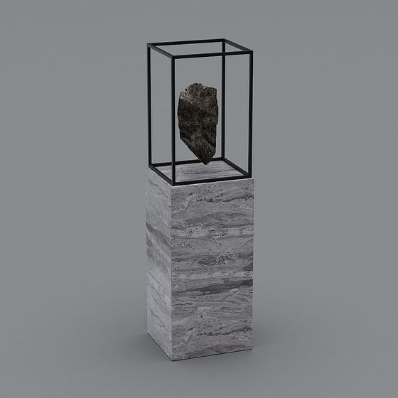 Rock Display Stand 3D model for Modern Spaces