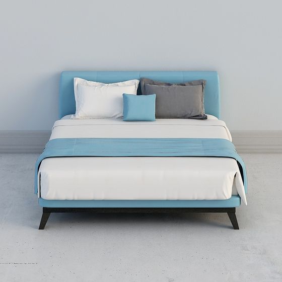 Sleek Bed Frame 3D model for Cozy Spaces