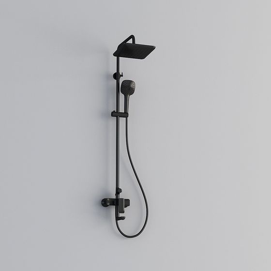 Elegant Shower System 3D model for Stylish Bathrooms