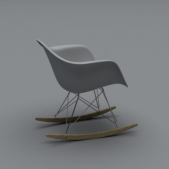 Stylish Low-Poly Rocking Chair 3D model