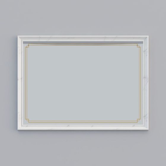 Marble Frame Picture Frame 3D Model – Elegant Marble and Gold