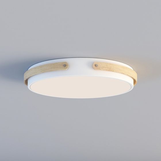 Wood Color Ceiling Light 3D Model – Modern Free