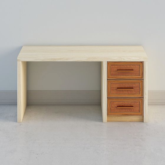 Stylish Wooden Desk 3D Model for Creative Projects