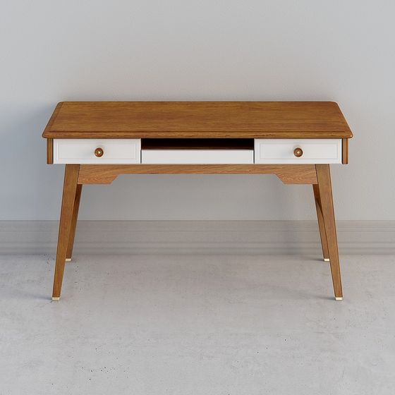 Contemporary Desk 3D Model – Earth Color Free