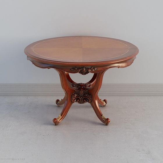Vintage Round Table 3D model with Classic Charm