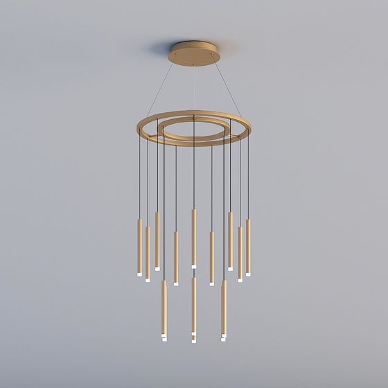 Wood Color Ceiling Light 3D Model – Warm Wooden Fixture