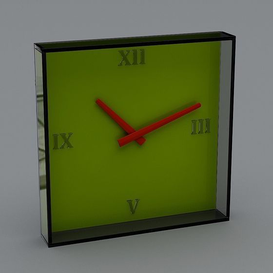 Modern Square Clock 3D model