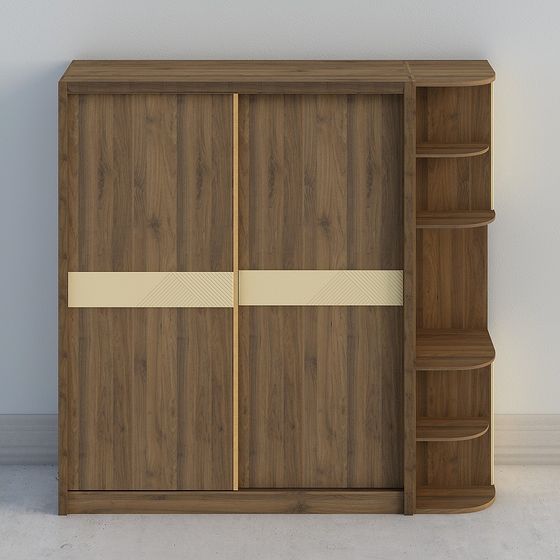 Elegant Sliding Wardrobe 3D model for Modern Interiors