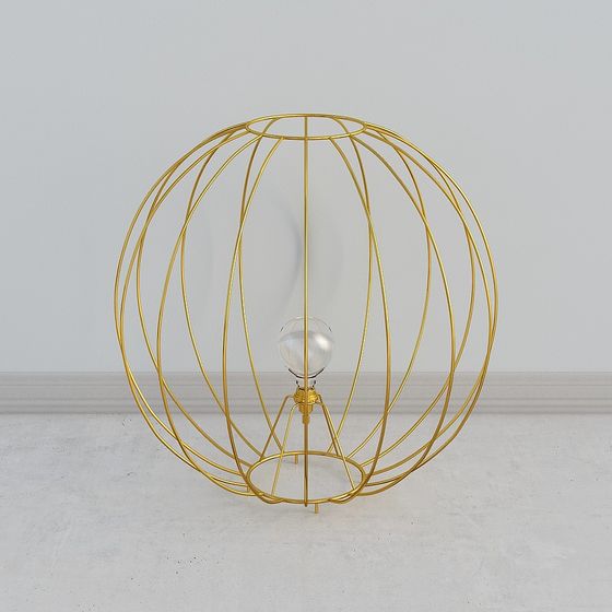 Elegant Golden Metal Mesh Shade 3D model