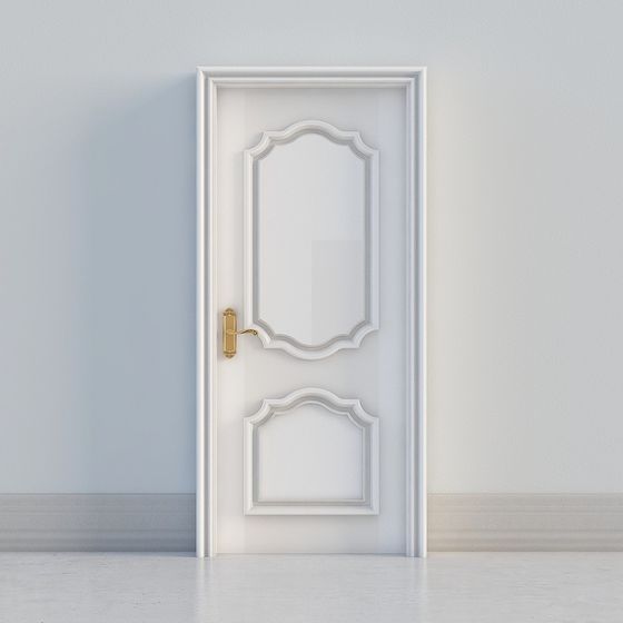 Elegant Low-Poly Classic Door 3D model