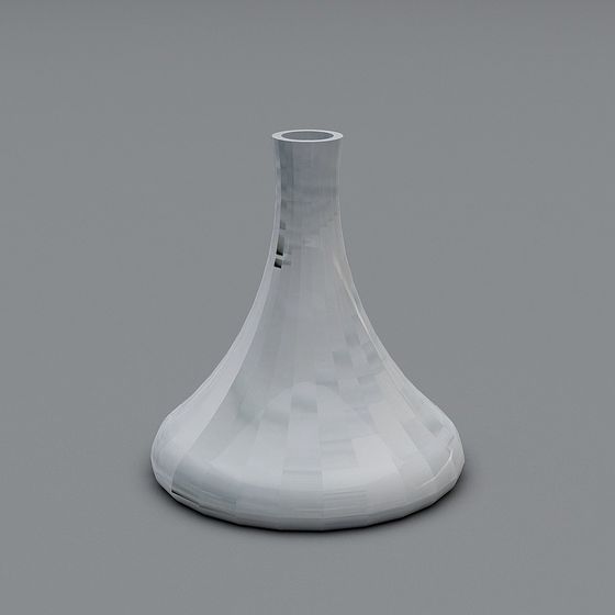 Sleek Streamline Vase 3D Model – Minimalist Frosted Glass