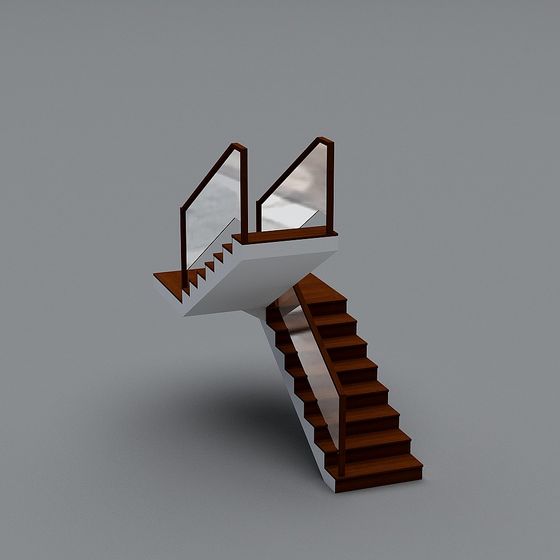Elegant Modern Staircase 3D model