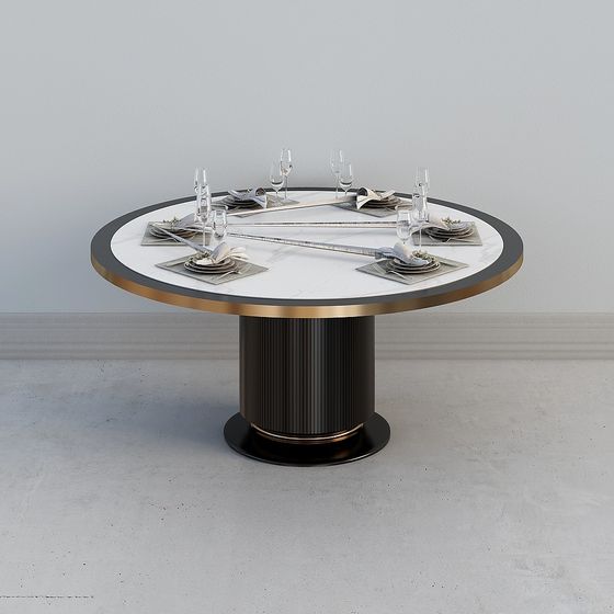 Elegant Low-Poly Round Table 3D model