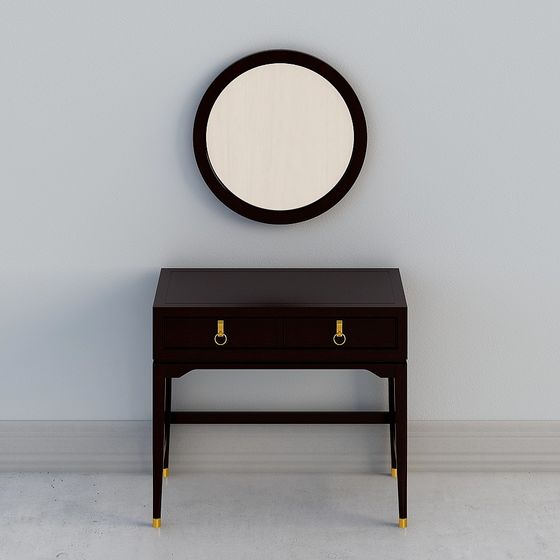 Elegant Low-Poly Dressing Table 3D model