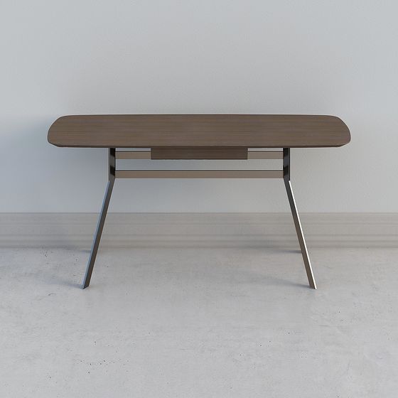 Sleek Streamlined Office Desk 3D model