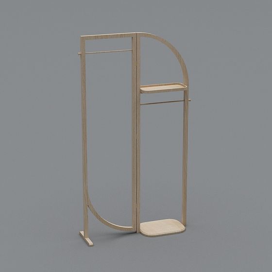 Curved Clothes Hanger 3D model